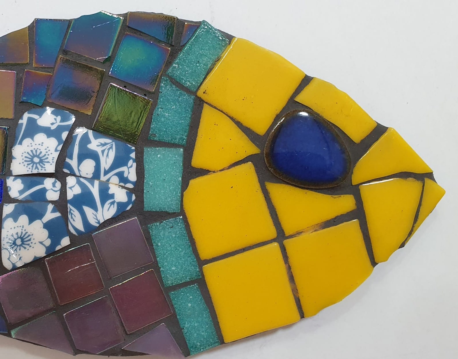 A Mosaic Fish, Wall Art, Home Gift, a Handmade Art, Ceramic and Stained ...
