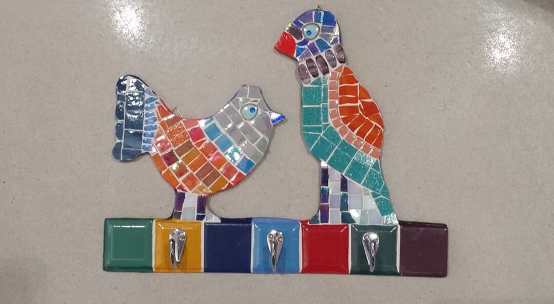A Mosaic Keys or Clothes Hanger, Home Gift, Wall Art, Mixed Media ...