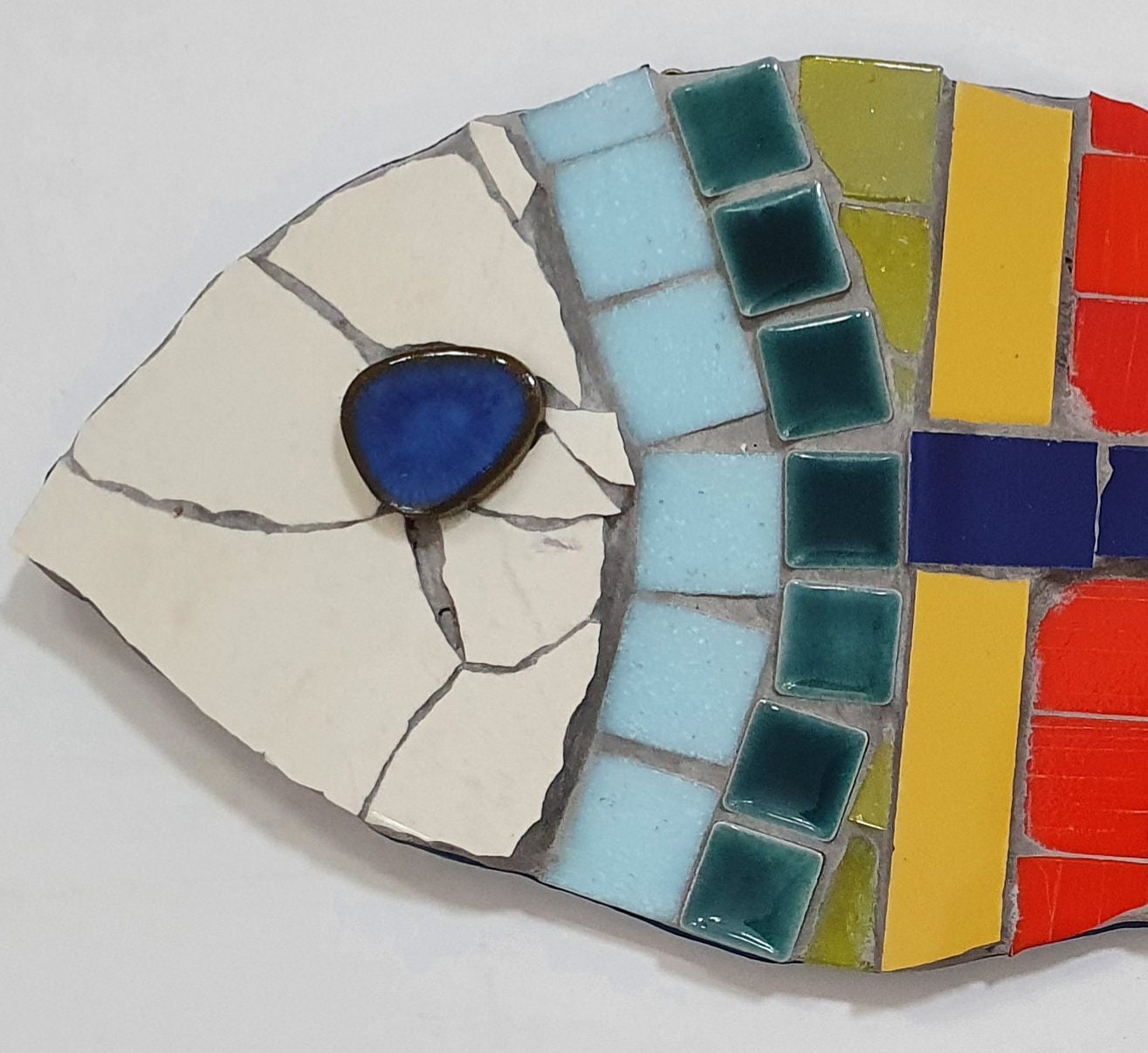 A Mosaic Fish, Wall Art, Home Gift, a Handmade Art, Ceramic and Stained ...