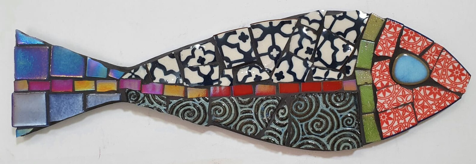A Mosaic Fish, Wall Art, Home Gift, a Handmade Art, Ceramic and Stained ...