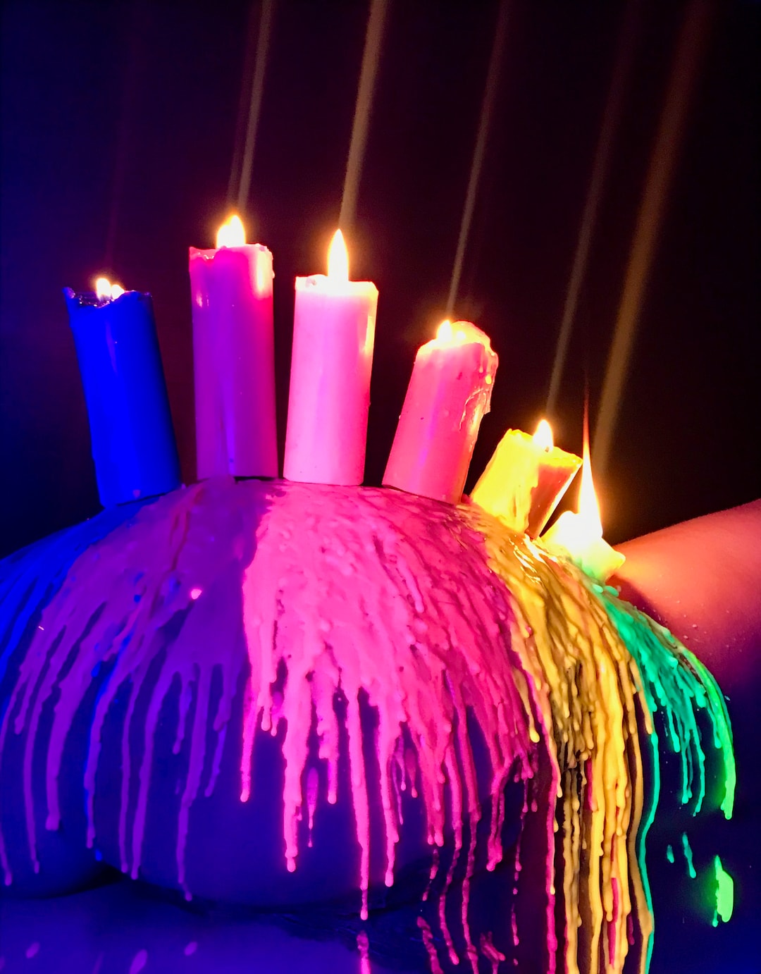 Blacklight Wax Play Candles Set Low Temp Fluorescent Kink - Etsy