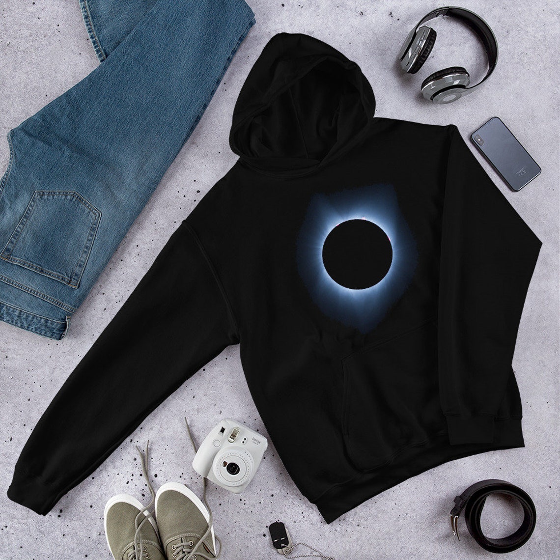 Total Solar Eclipse Double-sided Hoodie | Astronomy Gift | Hooded ...