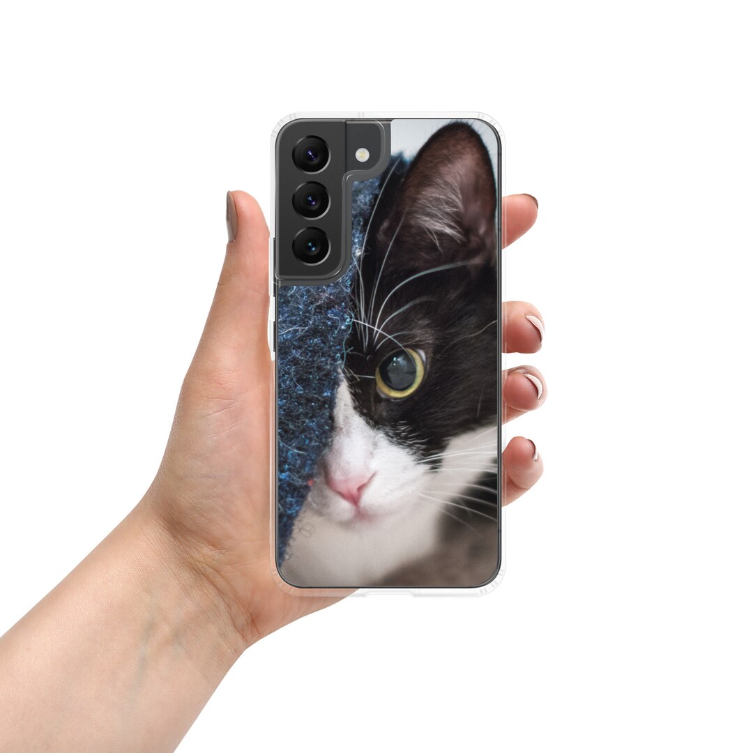 Cute Hiding Tuxedo Cat Samsung Protective Phone Case | Galaxy S10, S10 ...