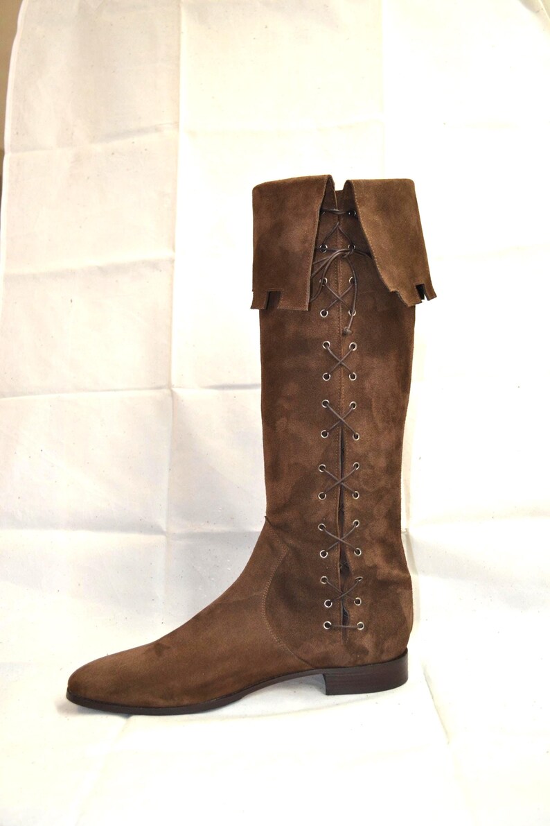 Medieval Boots With Scallops, Historical Reenactments in Genuine Brown ...