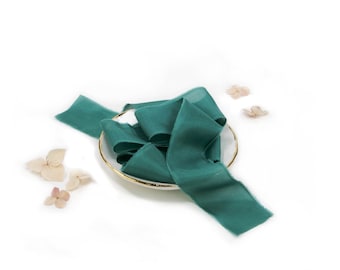 Teal Silk Ribbon | Etsy