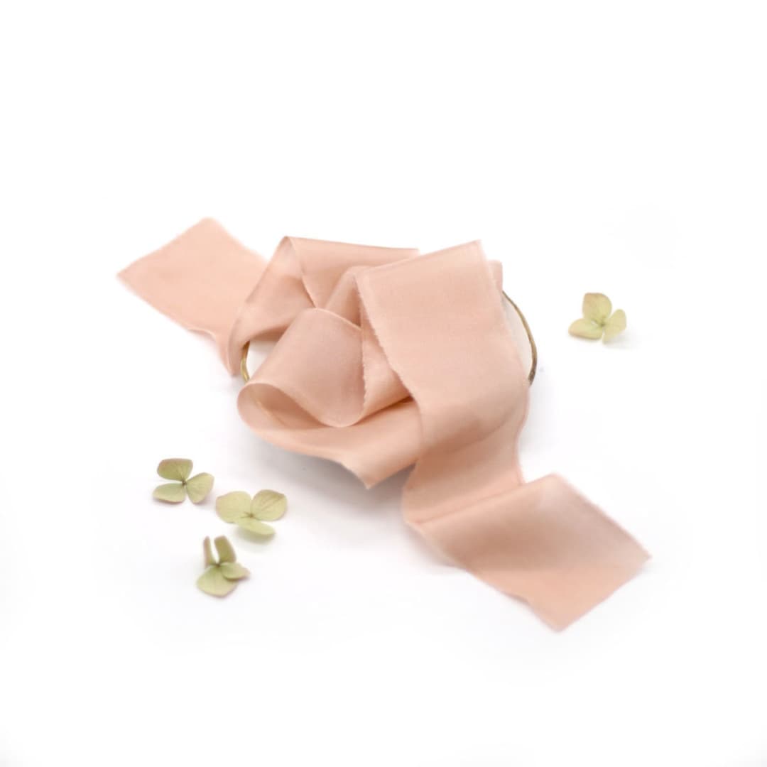Hand Dyed Silk Ribbon, BLUSH | Styling Textiles - Etsy