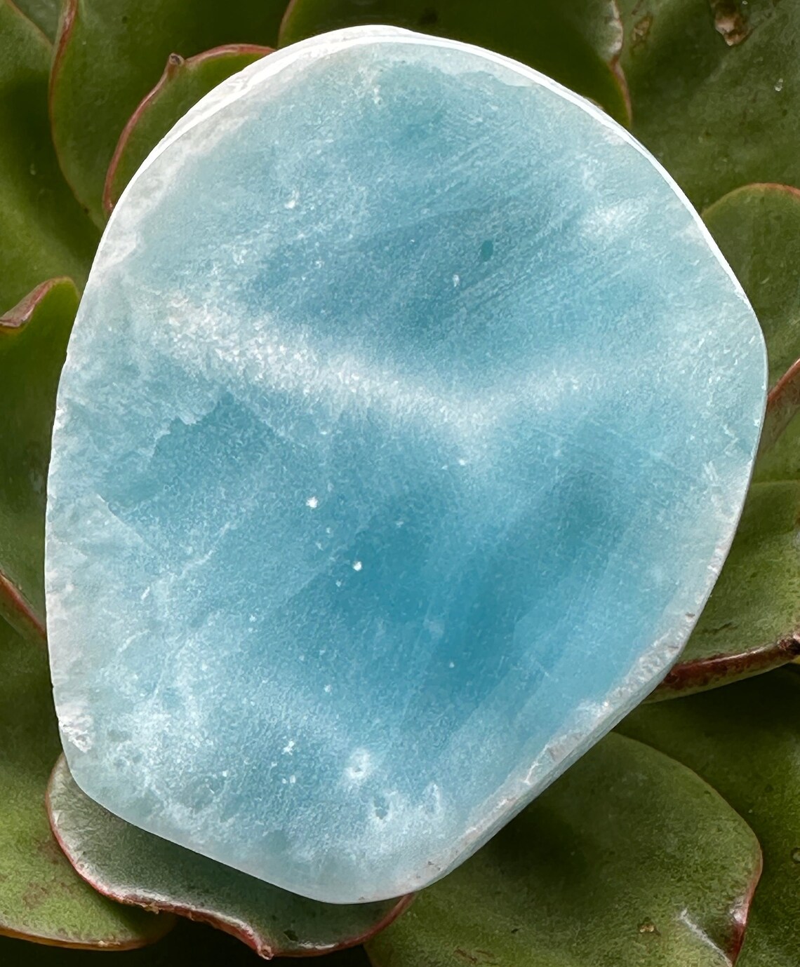 Soothing Exceptional Quality Hand Polished Natural Larimar Slab From ...