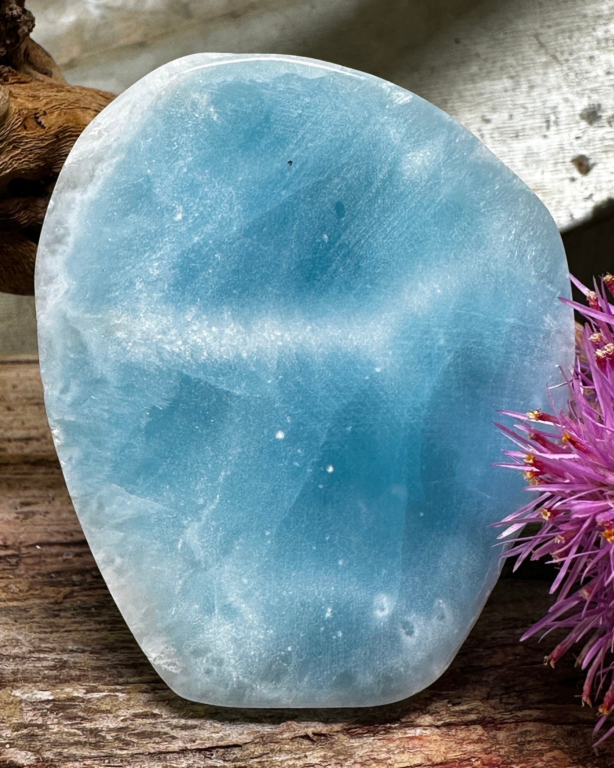 Soothing Exceptional Quality Hand Polished Natural Larimar Slab From ...