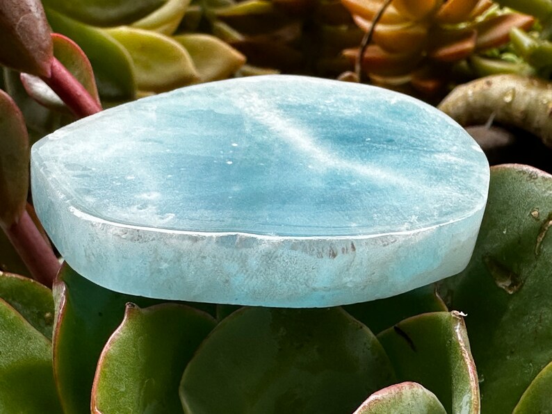 Soothing Exceptional Quality Hand Polished Natural Larimar Slab From ...