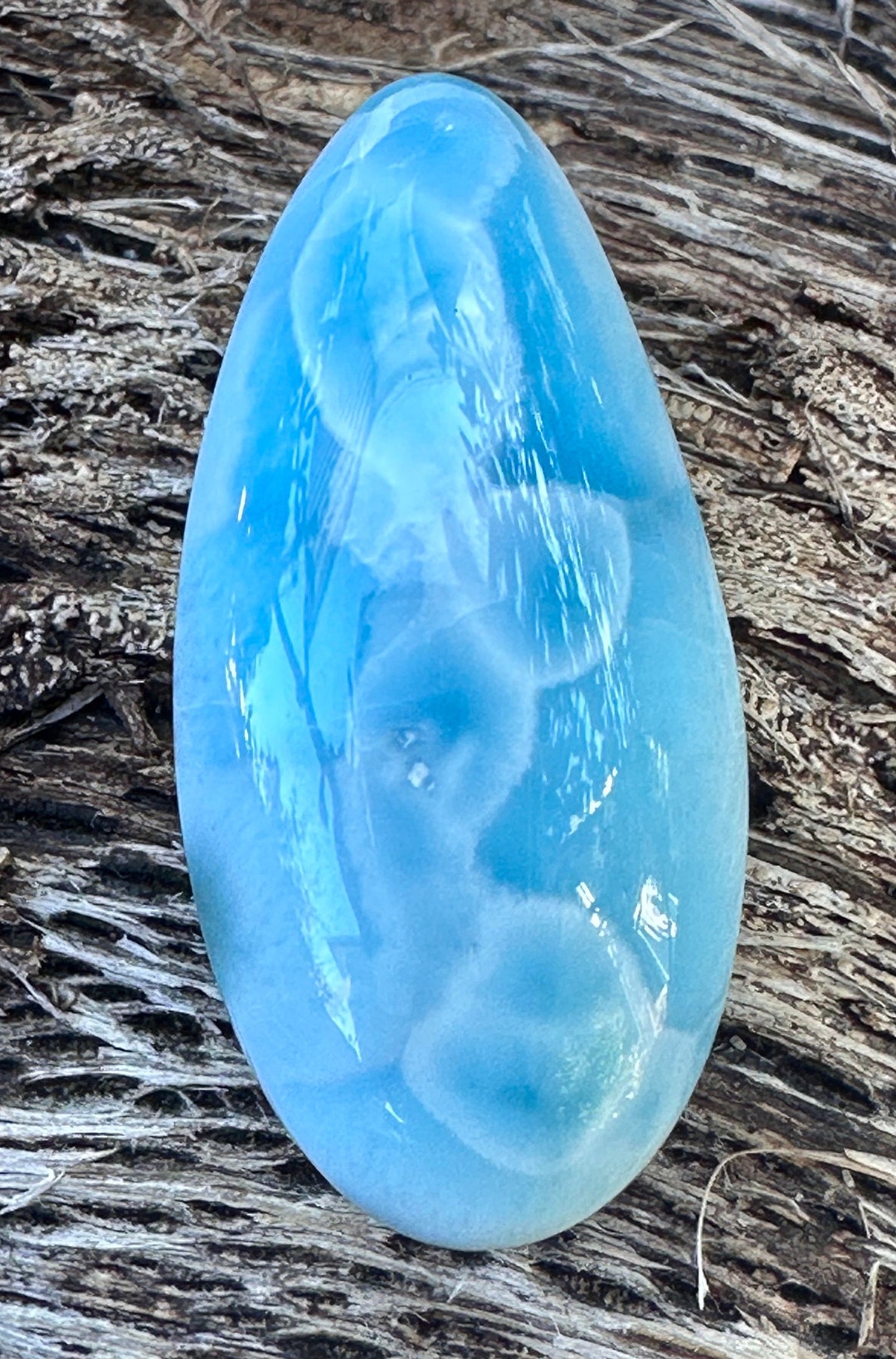 Hand Polished Larimar Cabochon: Dominican Atlantis Stone - Etsy