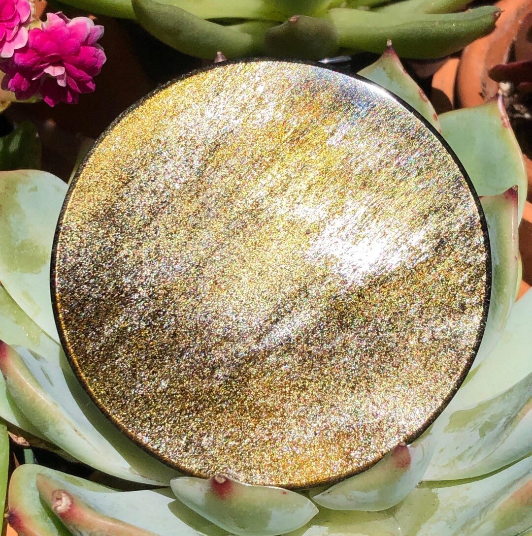 Gold Sheen Obsidian Disc / Polished Obsidian Scrying Mirror From Mexico ...