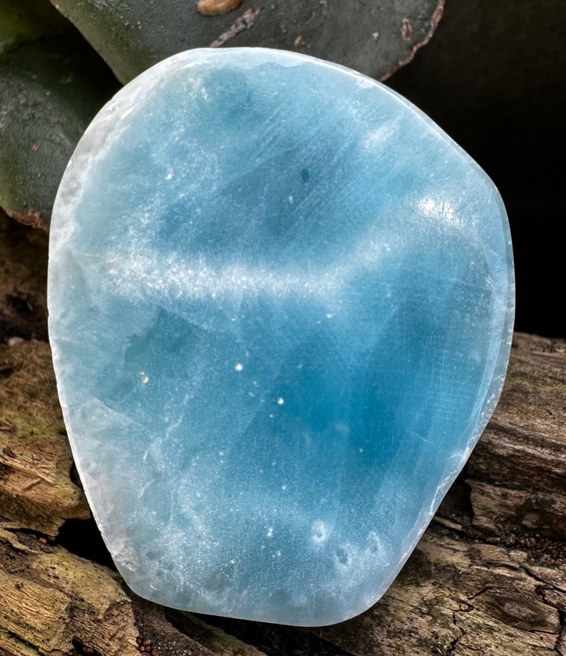 Soothing Exceptional Quality Hand Polished Natural Larimar Slab From ...