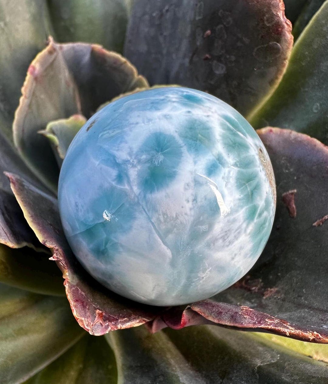 Soothing Polished Exceptional AAA Quality Larimar Sphere From Dominican ...
