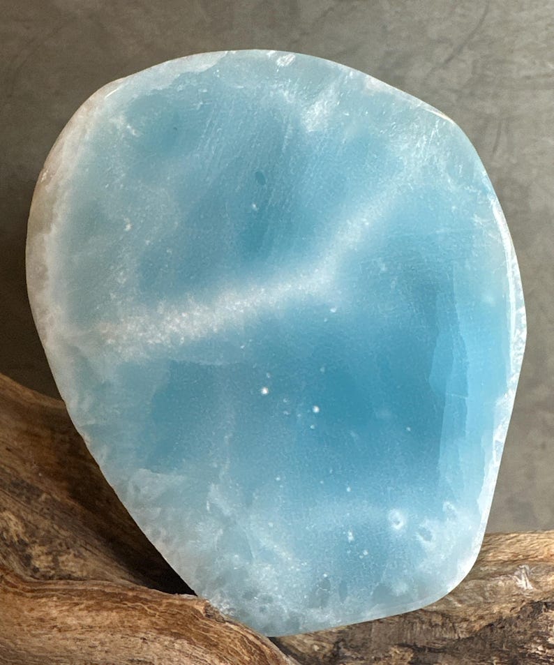 Soothing Exceptional Quality Hand Polished Natural Larimar Slab From ...