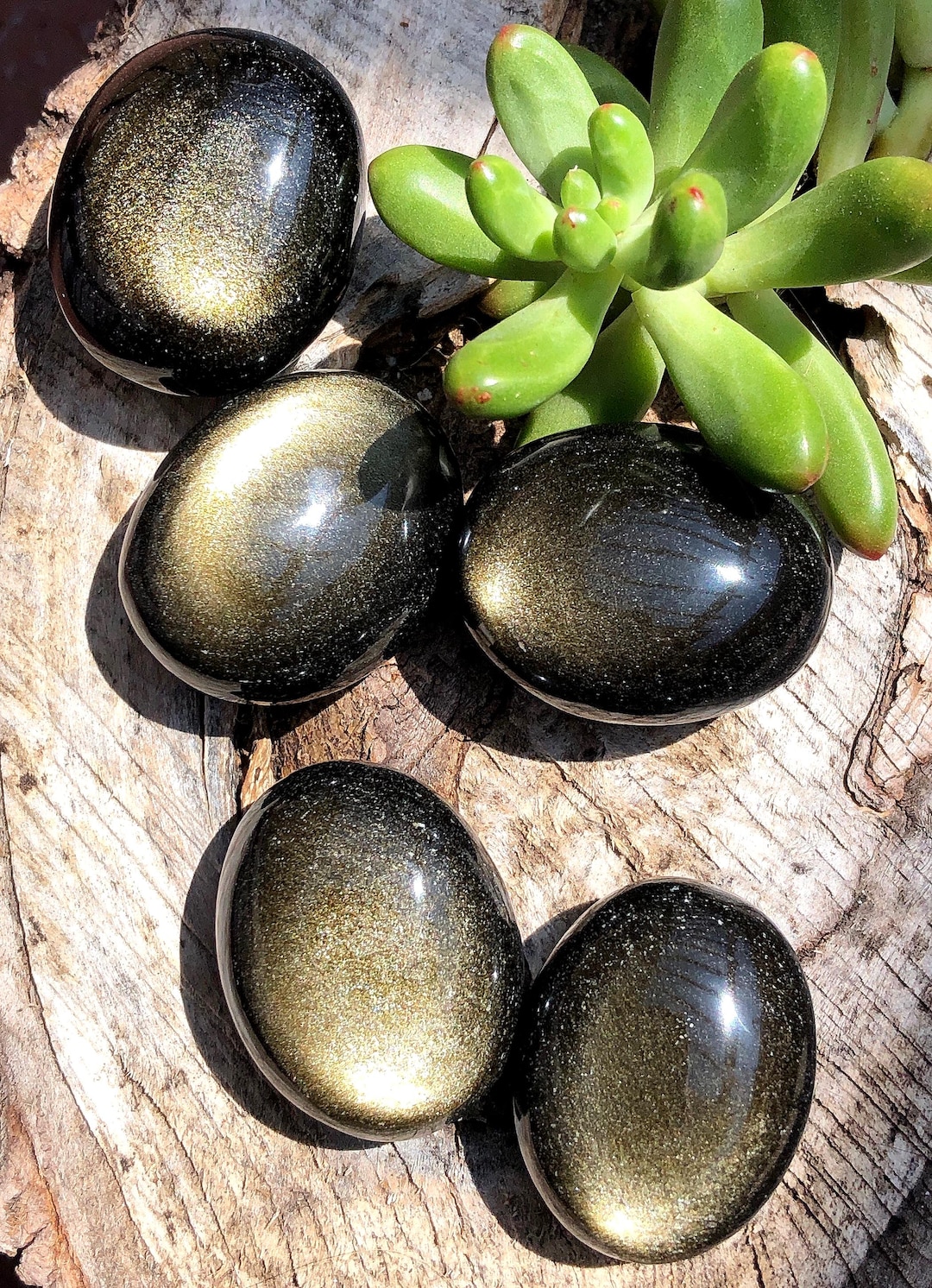 Gold Sheen Obsidian Pebble: "wizard Stone" From Mexico - Etsy