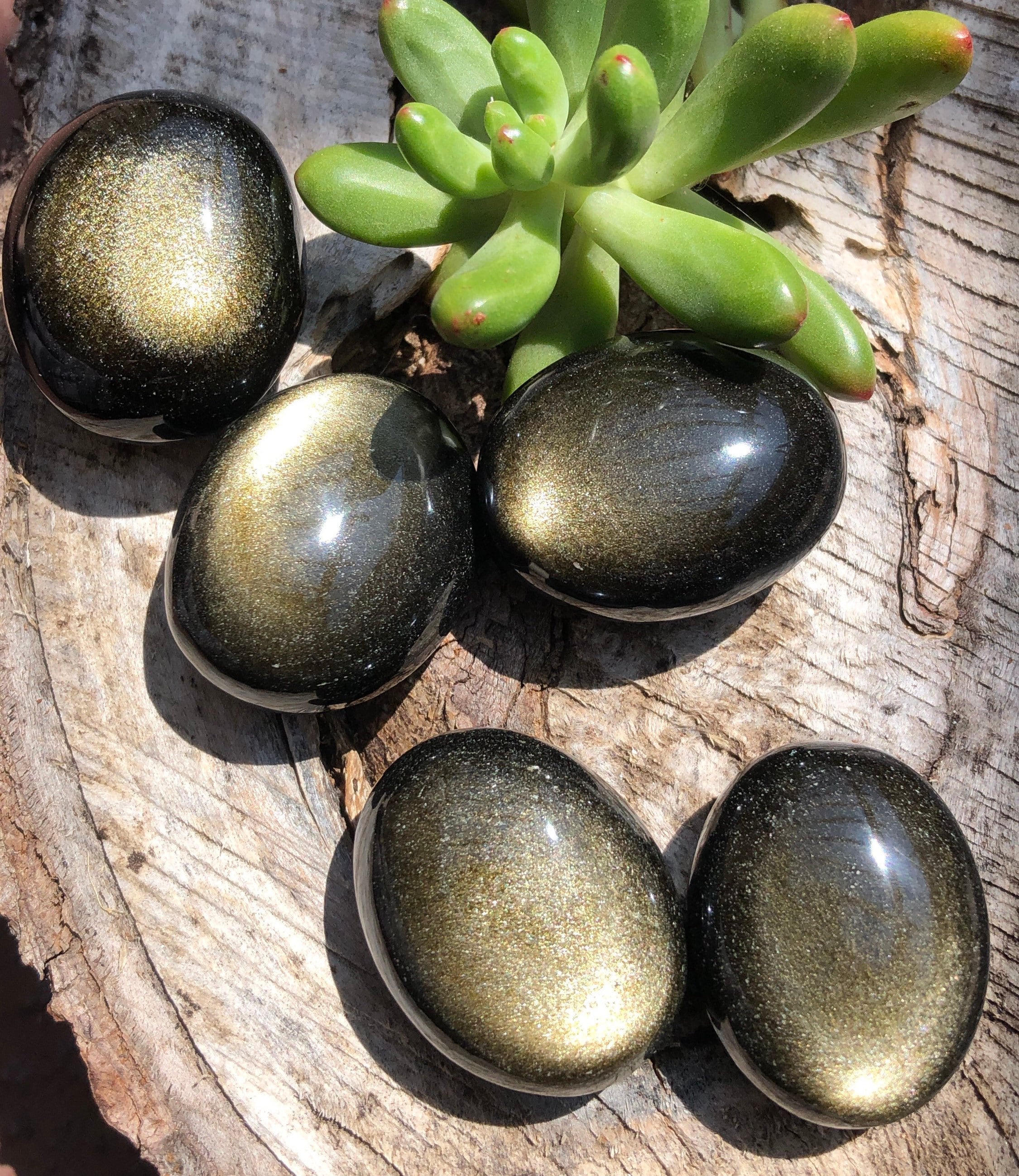 Gold Sheen Obsidian Pebble: "wizard Stone" From Mexico - Etsy