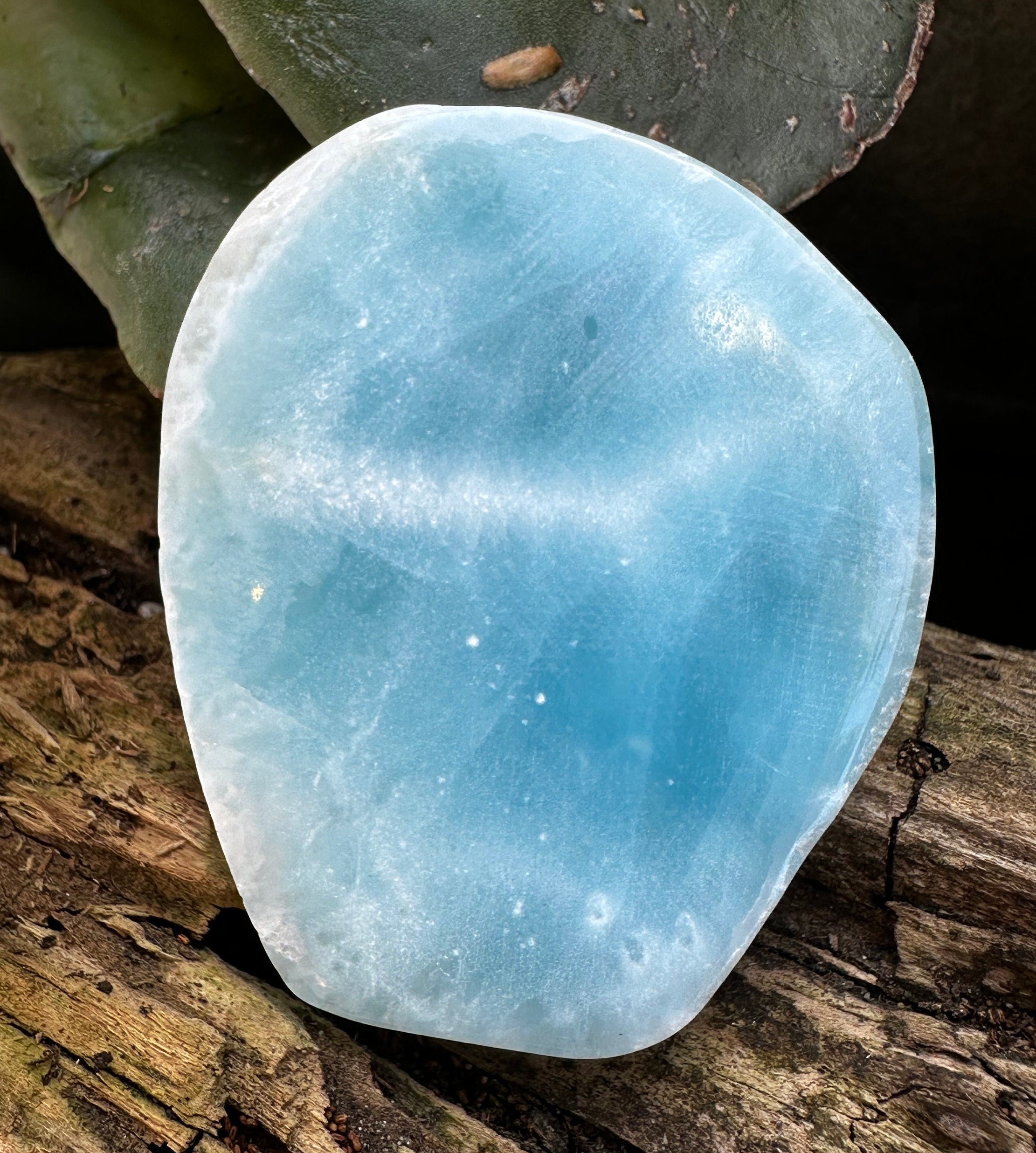 Soothing Exceptional Quality Hand Polished Natural Larimar Slab From ...