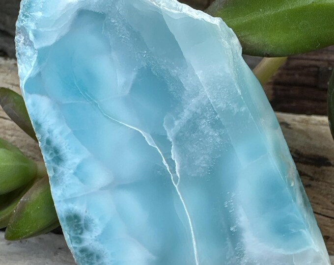 Soothing Exceptional Quality Hand Polished Natural Larimar Slab From ...