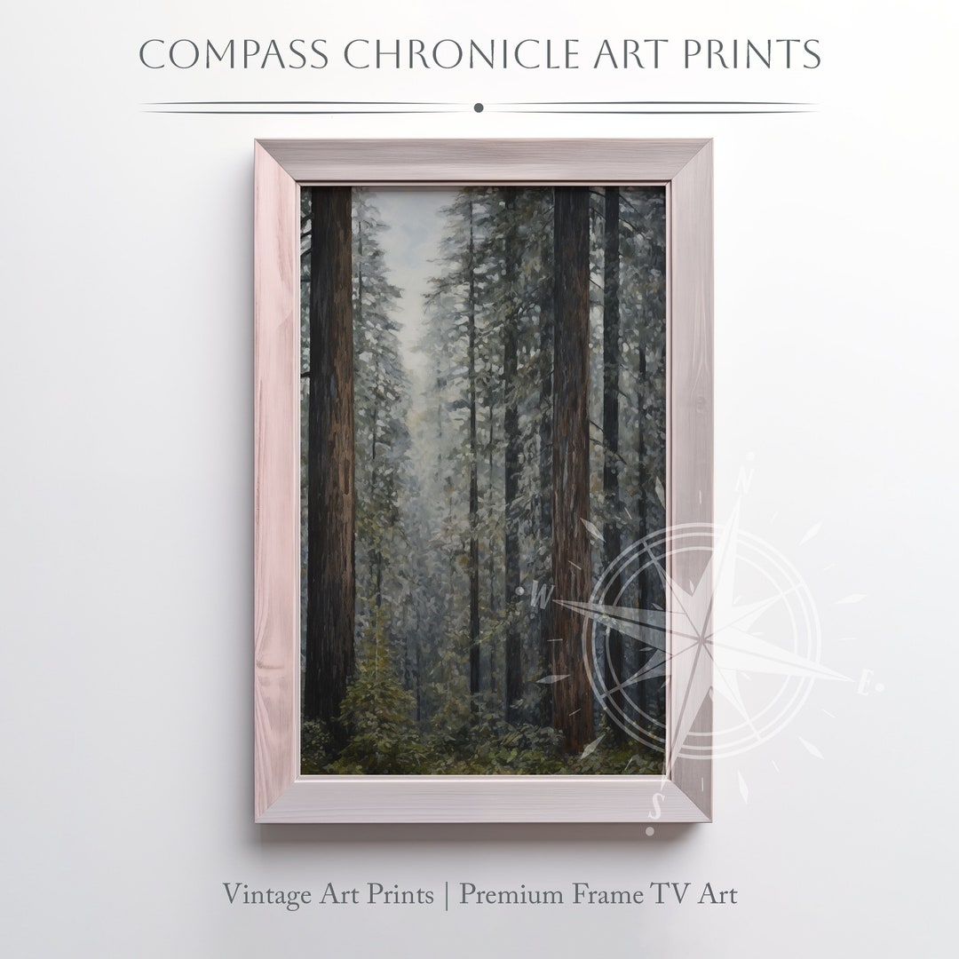 Redwood Forest Painting: Vintage Style Naturecore Art (digital Download ...