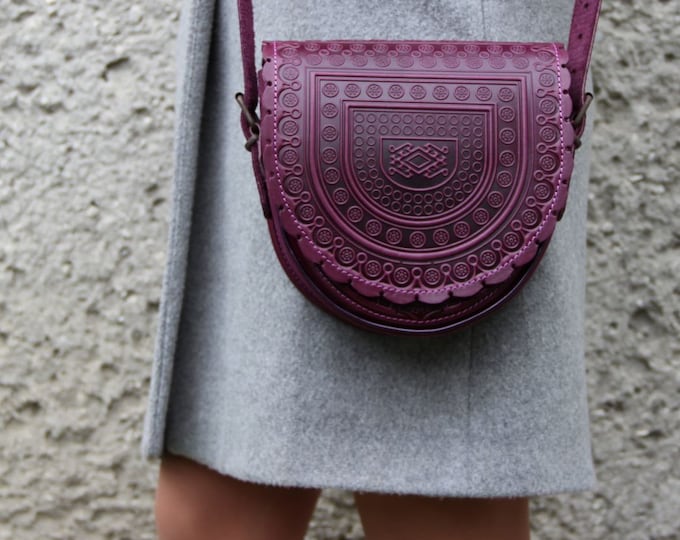 Purple Leather Purse Messenger Bag Purple Shoulder Bag | Etsy