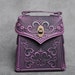 Purple Leather Backpack, Small Boho Packpack, Leather Backpack Women ...