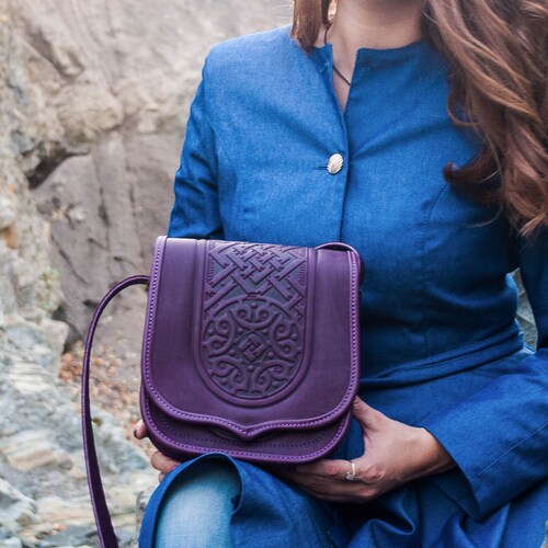 Purple Mini Purse Mini Bag Crossbody Purple Leather Bag | Etsy