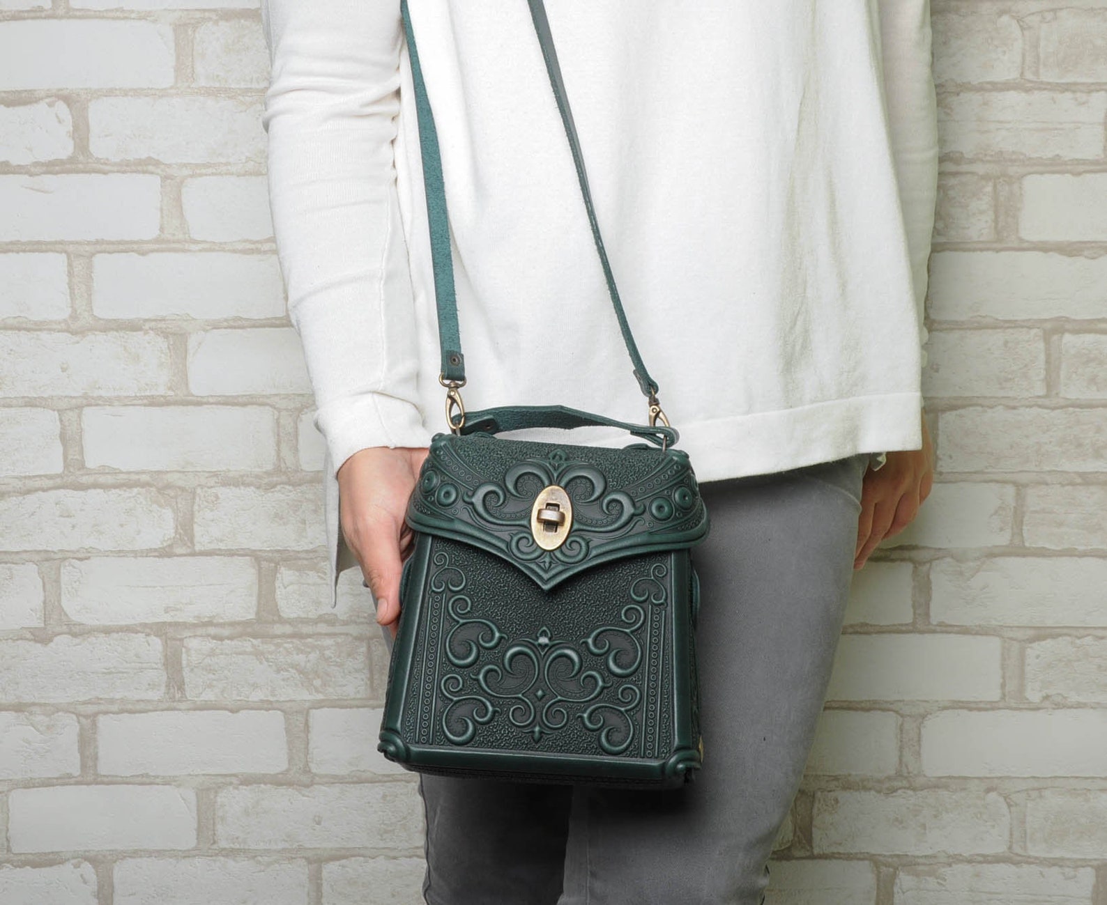 Green Leather Backpack Green Boho Packpack Leather Backpack - Etsy