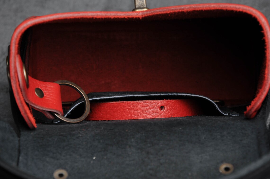 Leather Backpack Women Redblack Leather Backpack Boho | Etsy