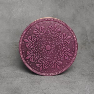 Purple Round Bag, Brown Leather Purse, Women Round Bags, Leather ...