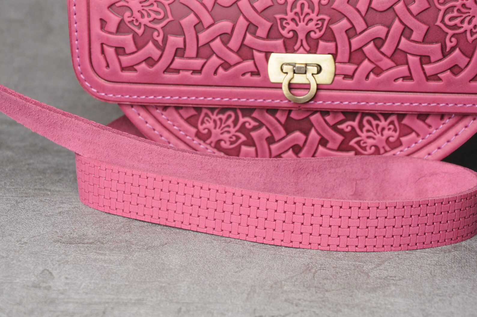 Pink Leather Purse Big Shoulder Bag Pink Genuine Leather - Etsy