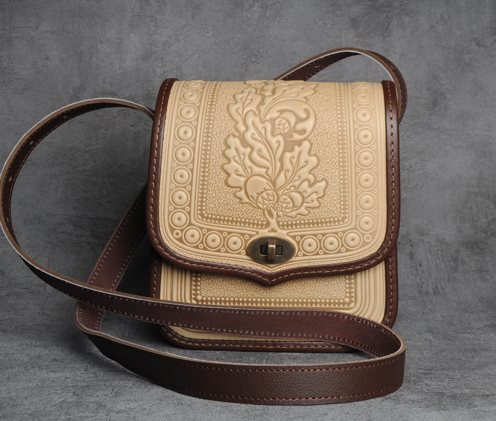 Beige Leather Bag Beige Crossbody Bag Embossed Leather Bag | Etsy