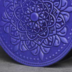 Purple Round Bag, Brown Leather Purse, Women Round Bags, Leather ...