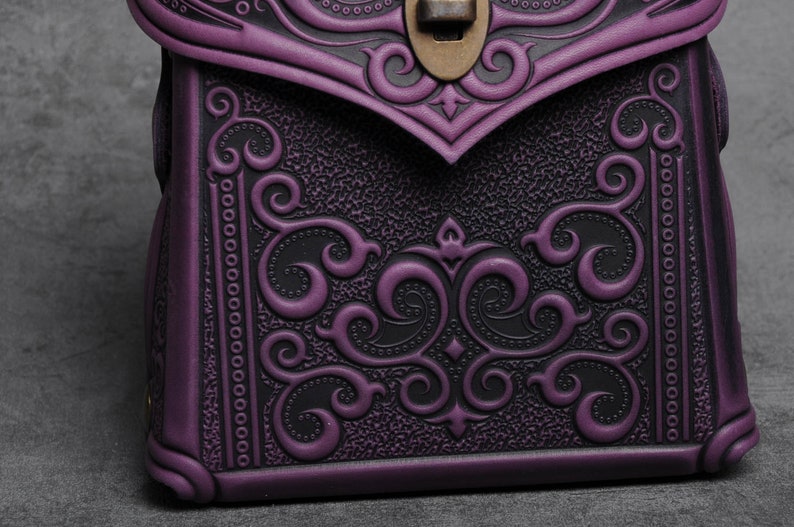 Purple Leather Backpack Small Boho Packpack Leather Backpack - Etsy