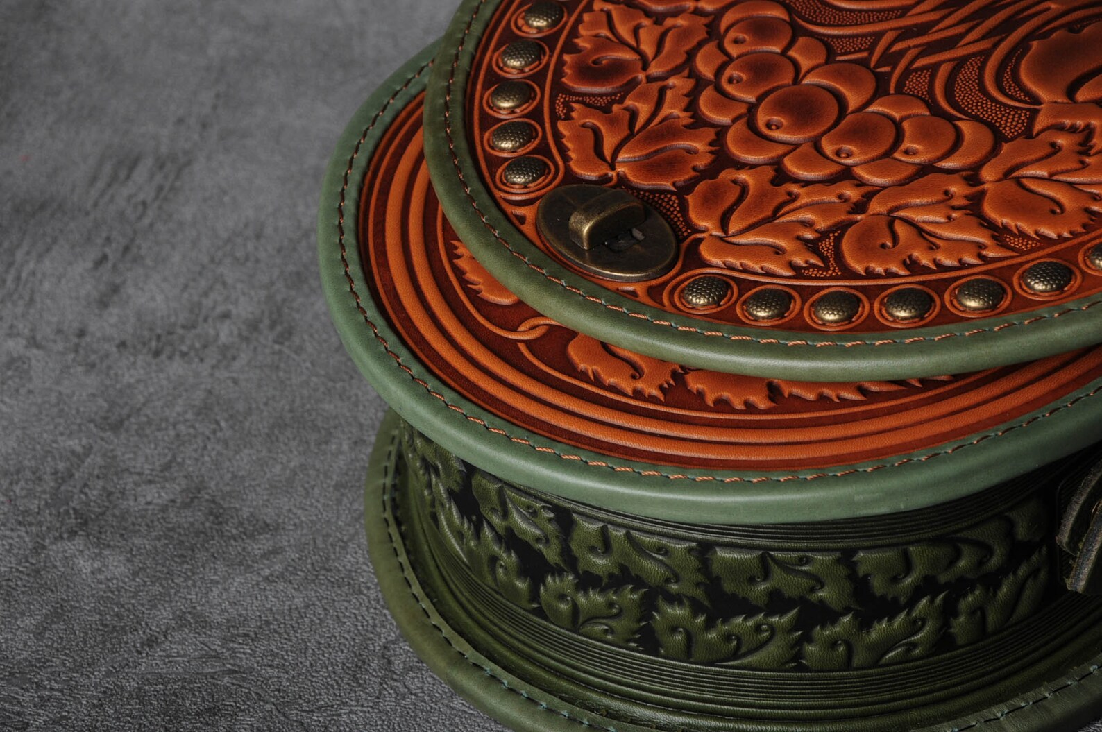 Foxy Bag With Metal Round Leather Bag Embossed Bag Foxy - Etsy