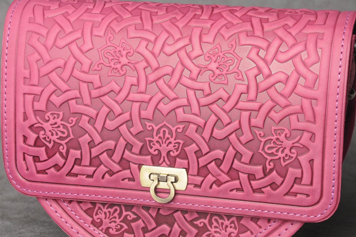 Pink Leather Purse Big Shoulder Bag Pink Genuine Leather - Etsy