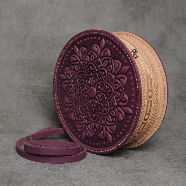 Round Leather Purse - Etsy
