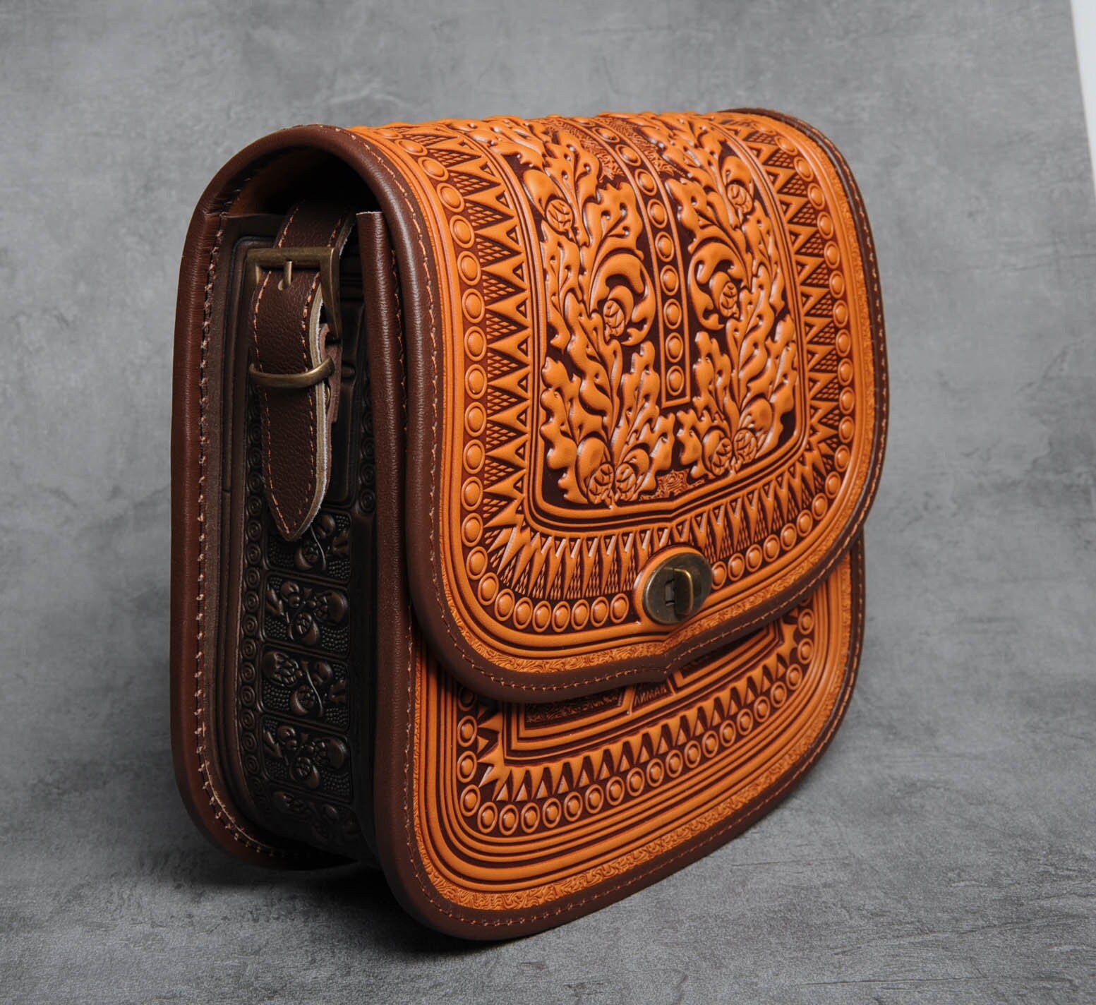 Foxy Messenger Bag Genuine Leather Bag Big Leather Bag - Etsy