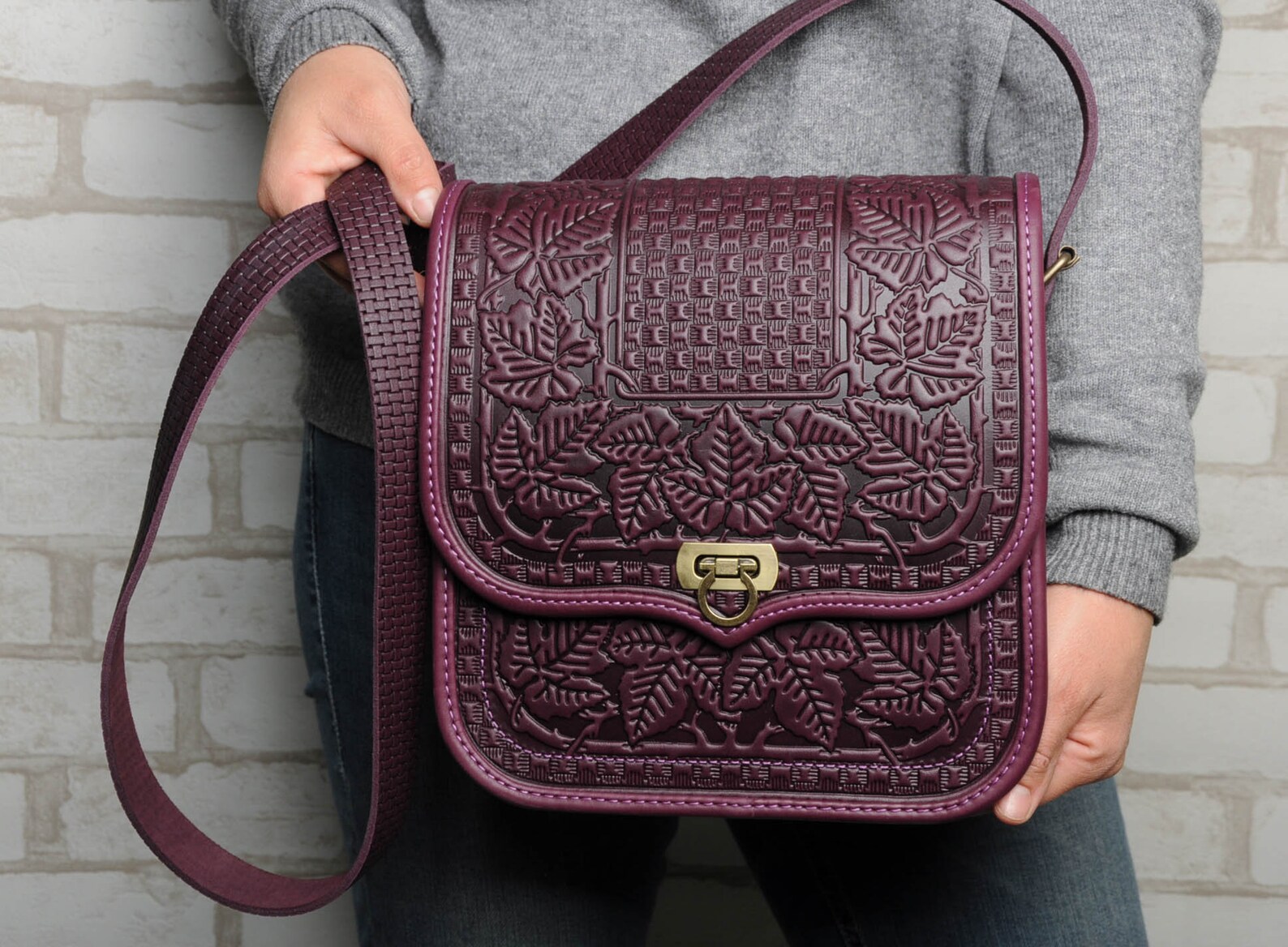 Purple Crossbody Bag Leather Purse Purple Leather Bag | Etsy