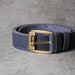 Blue Leather Belt Genuine Leather Belt Embossed Leather - Etsy