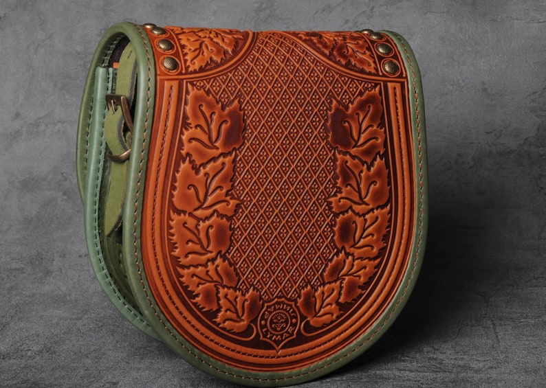 Foxy Bag With Metal Round Leather Bag Embossed Bag Foxy - Etsy