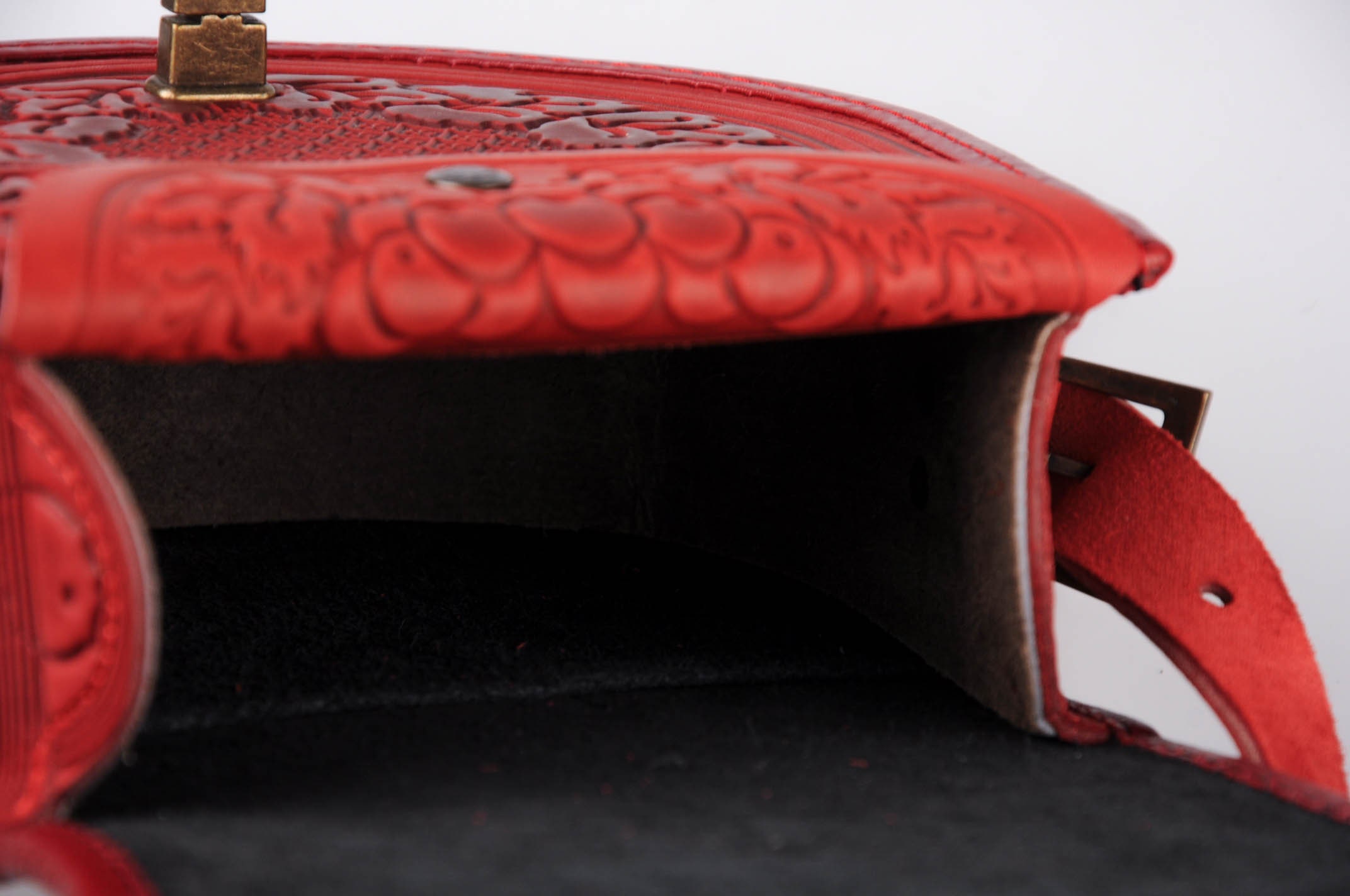 Red Bag Ladies Red Shoulder Bag Round Leather Bag Red | Etsy