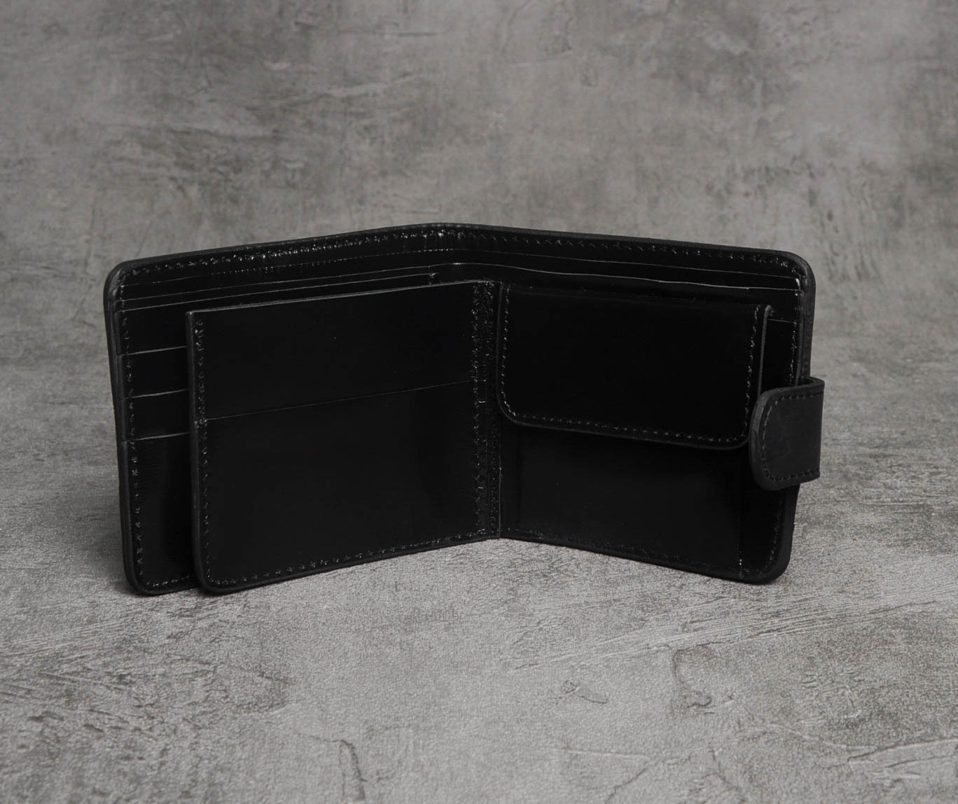 Embossed Trident Leather Bifold Wallet: Slim Handmade Black Wallet - Etsy