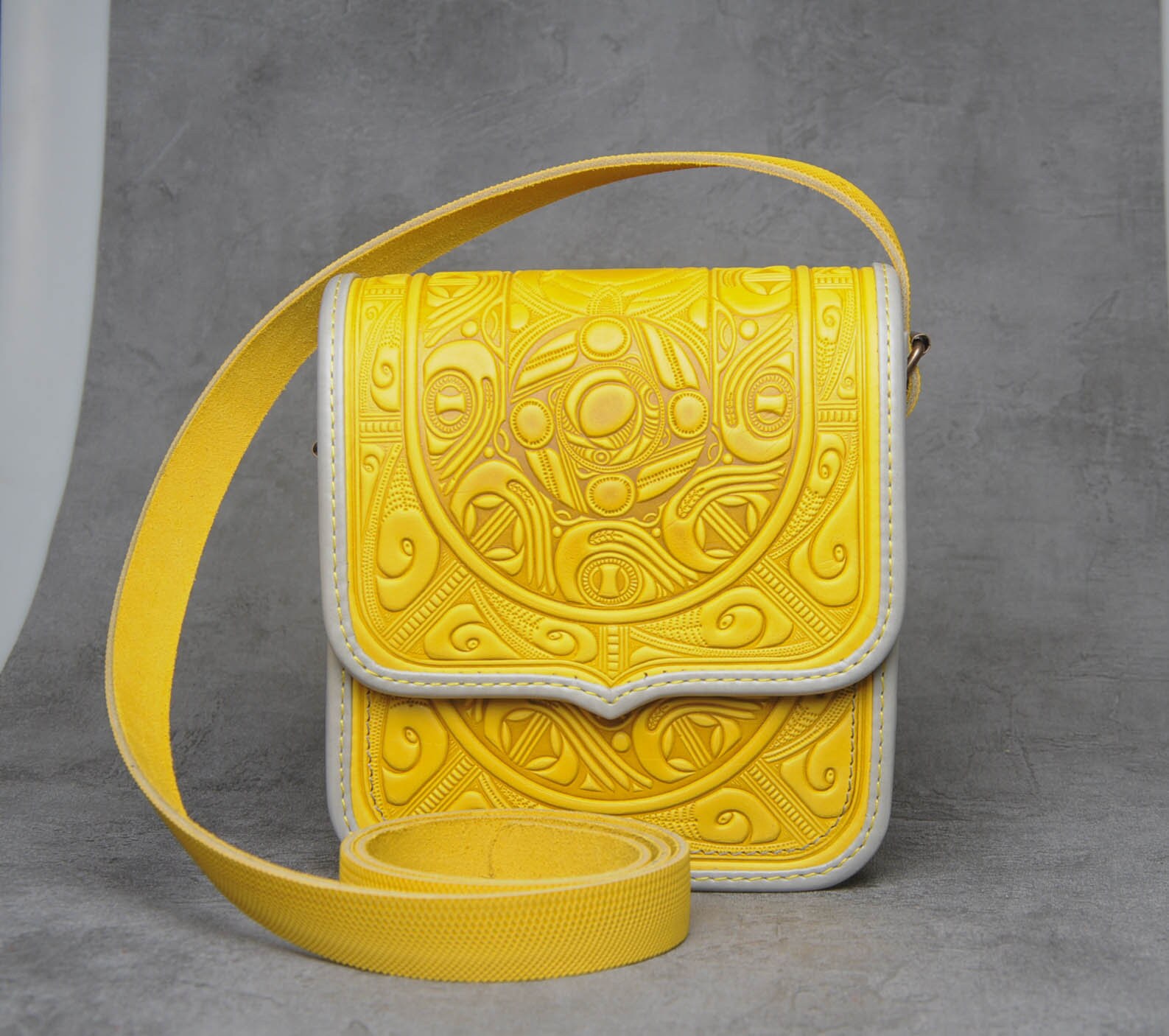 Yellow Shoulder Bag Leather Bag Ladies Genuine Leather Bag - Etsy