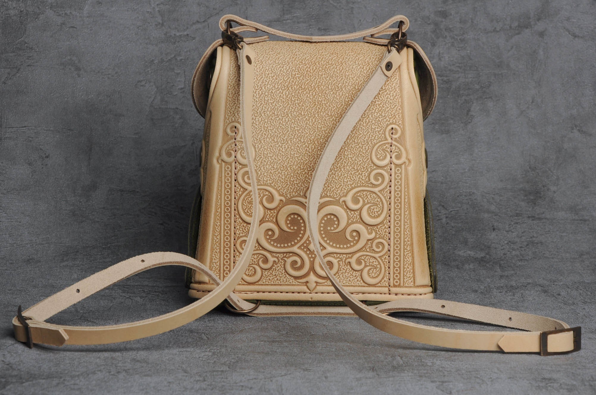 Leather Boho Rucksack Leather Backpack Women Beigebrown | Etsy