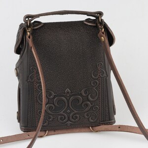 Dark Brown Backpack, Small Boho Packpack, Leather Backpack Women ...