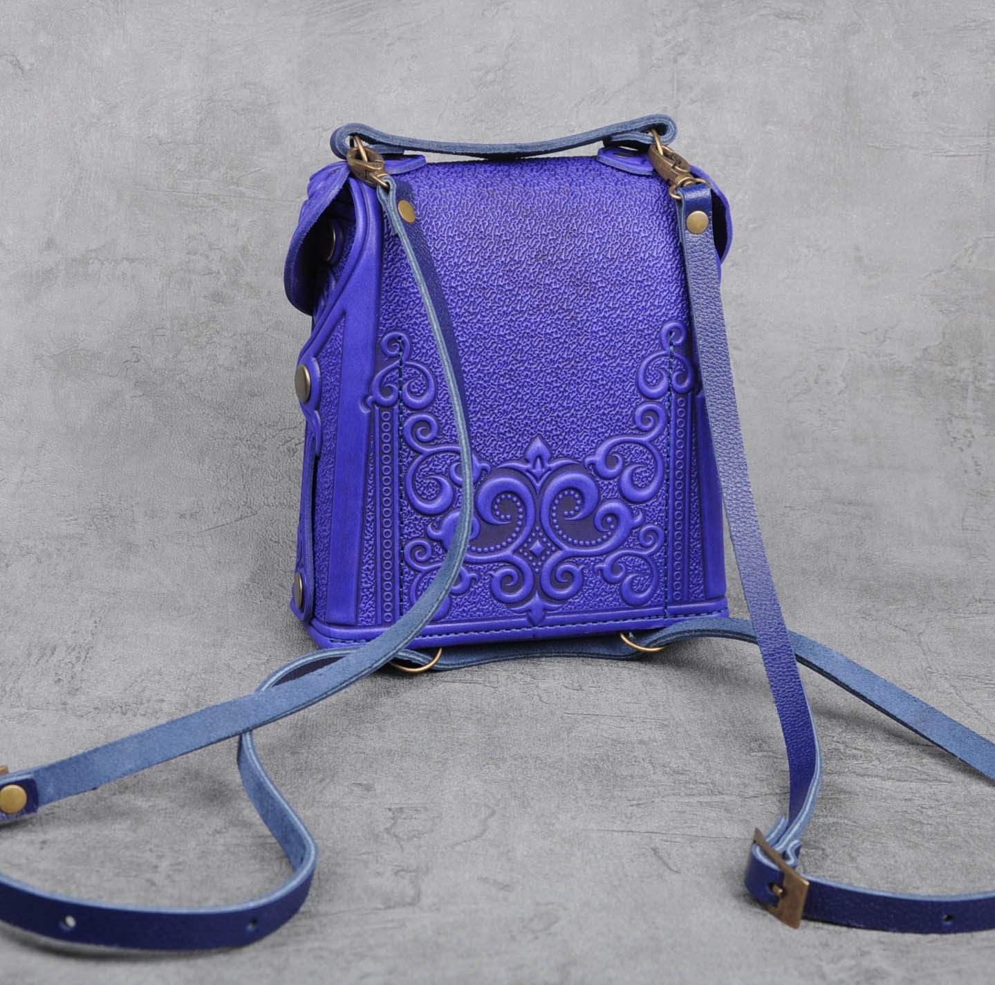 Ultramarine Backpack Leather Boho Rucksack Bright Leather - Etsy