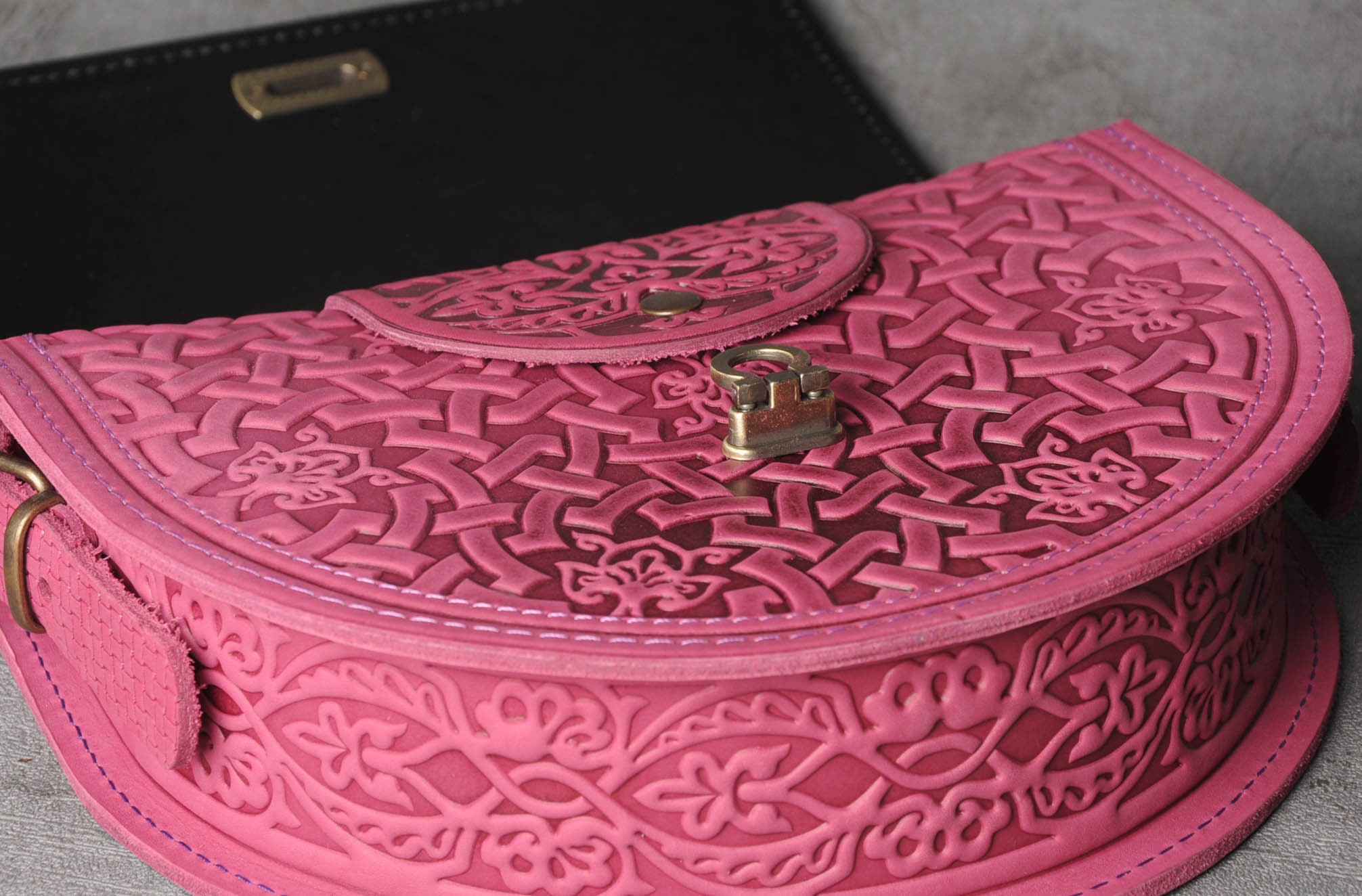 Pink Leather Purse Big Shoulder Bag Pink Genuine Leather - Etsy