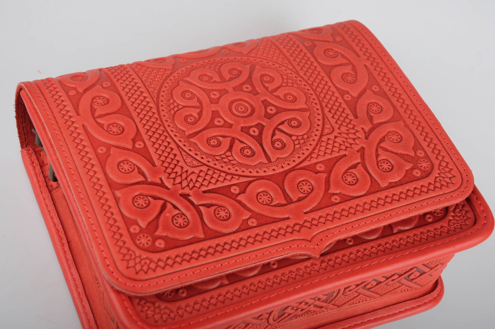 Big Leather Purse Red Messenger Bag Hot Tooled Purse Red - Etsy