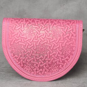 Pink Leather Purse, Big Shoulder Bag, Pink Genuine Leather Bag, Unique ...