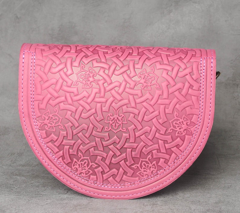 Pink Leather Purse Big Shoulder Bag Pink Genuine Leather - Etsy